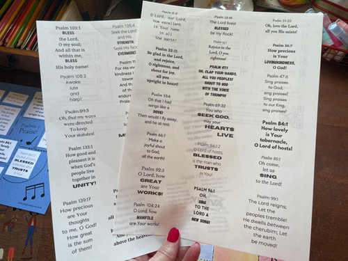 Psalms of Praise verse sticker sheet | Biblequiltjournal.com