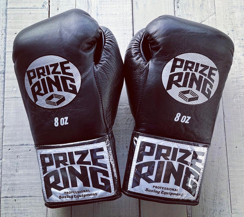 PRIZE RING "Pro-fight G10" horse hair boxing gloves Black 8oz ...