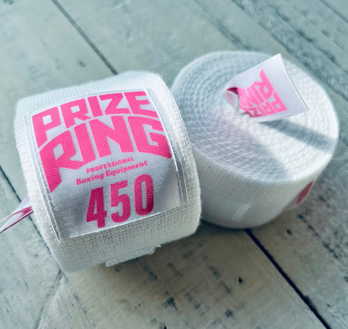 "Pro-training" Hand-wraps (Made in Japan) White/Pink label ...