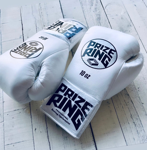 PRIZE RING "Pro-fight G10" horse hair boxing gloves White 8oz/10oz | prizeringsports