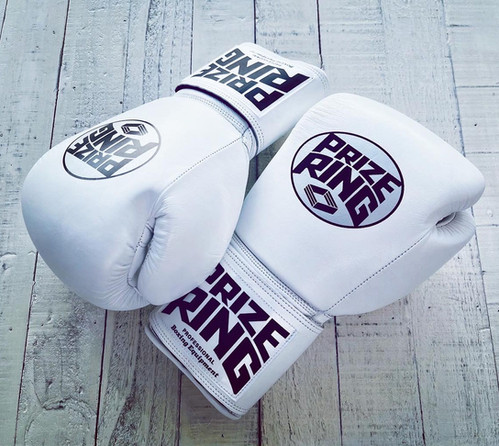 Professional SS boxing gloves All White 14oz/16oz | prizeringsports
