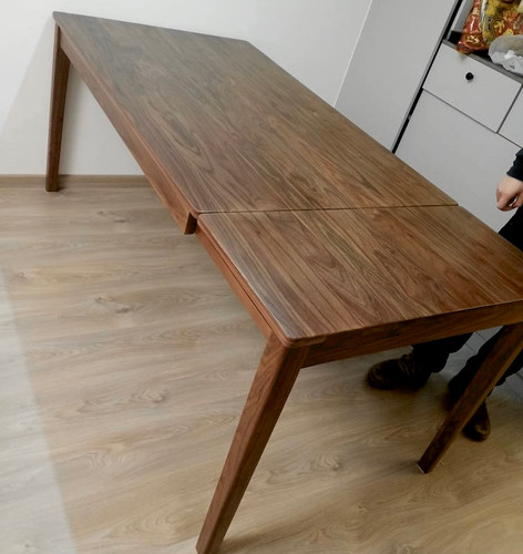 BiGi 美國黑胡桃木伸縮全實木枱 (1 Table + 4 chairs) Black walnut extendable wood ...