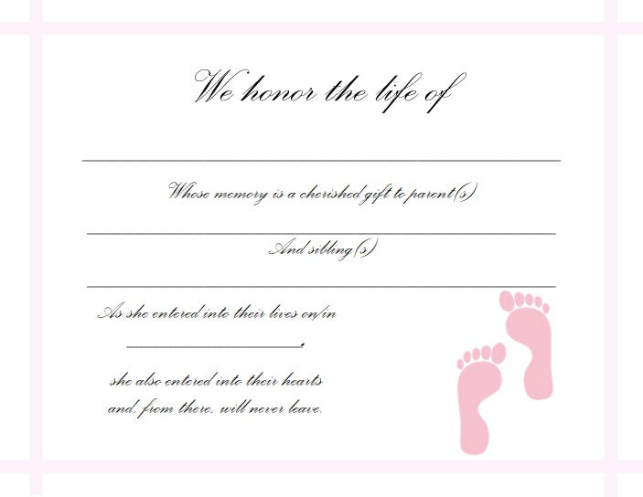 Baby Memorial Certificates