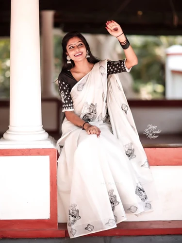 Sri Krishna Black Silver Tissue Saree with Blouse Piece | HARADHI Sri Krishna Black Silver Tissue Saree with Blouse Piece | HARADHI