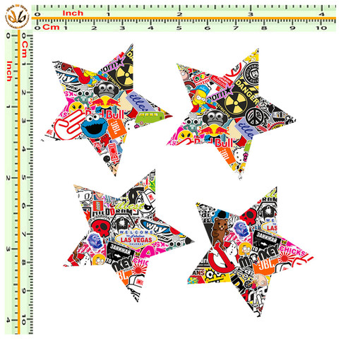 Adesivi stelle star Sticker bomb auto 4 Pz. | blackbitstore