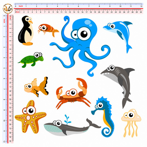 Adesivi pesci Sticker fish decal 12 Pz. | blackbitstore