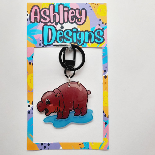 Moo Deng Hippo Keyring | ashlieydesigns