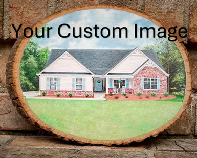 Customizable Wood Oval Landscape | EM Fine & Custom Art