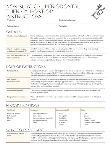 Nonsurgical Periodontal Therapies Post-op Instructions | The Lazy Hygienist