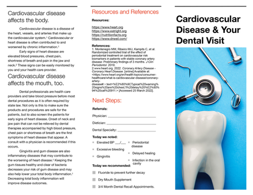 Cardiovascular and Oral Health Brochure | The Lazy Hygienist