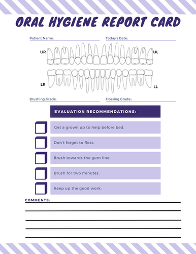 Child Report Card Notepad | The Lazy Hygienist