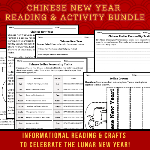 Chinese New Year Reading & Activity Bundle | Kiki's Curriculum