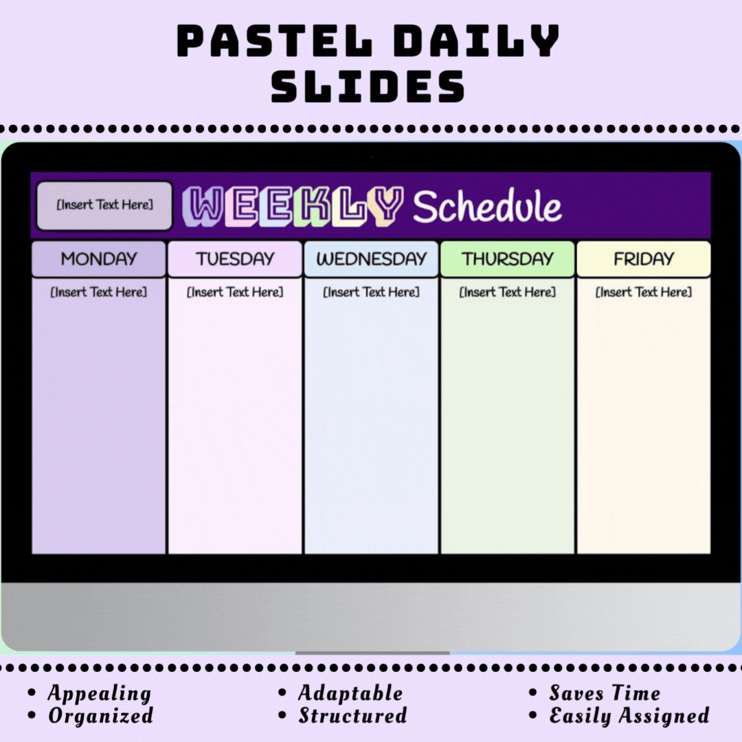Pastel Daily Slides | Kiki's Curriculum