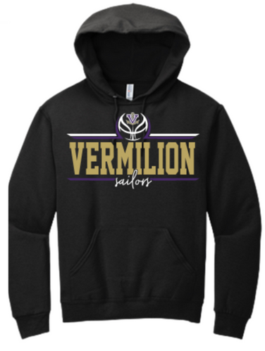 Vermilion Script Basketball Basic Fleece Crew or Hoodie Unisex or Youth ...