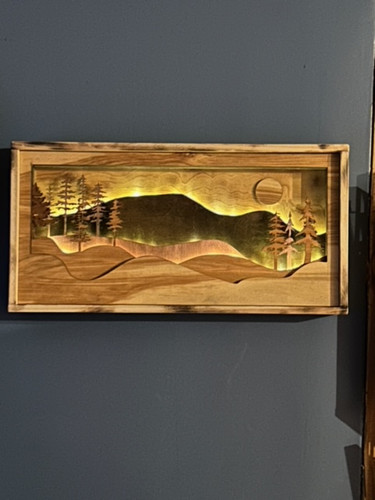 LED Lighted Mountain Layered Scene - Wood Wall Decor | Tabula Rasa Designs