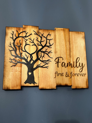 Reclaimed Wood Plank Sign - Family First & Forever | Tabula Rasa Designs