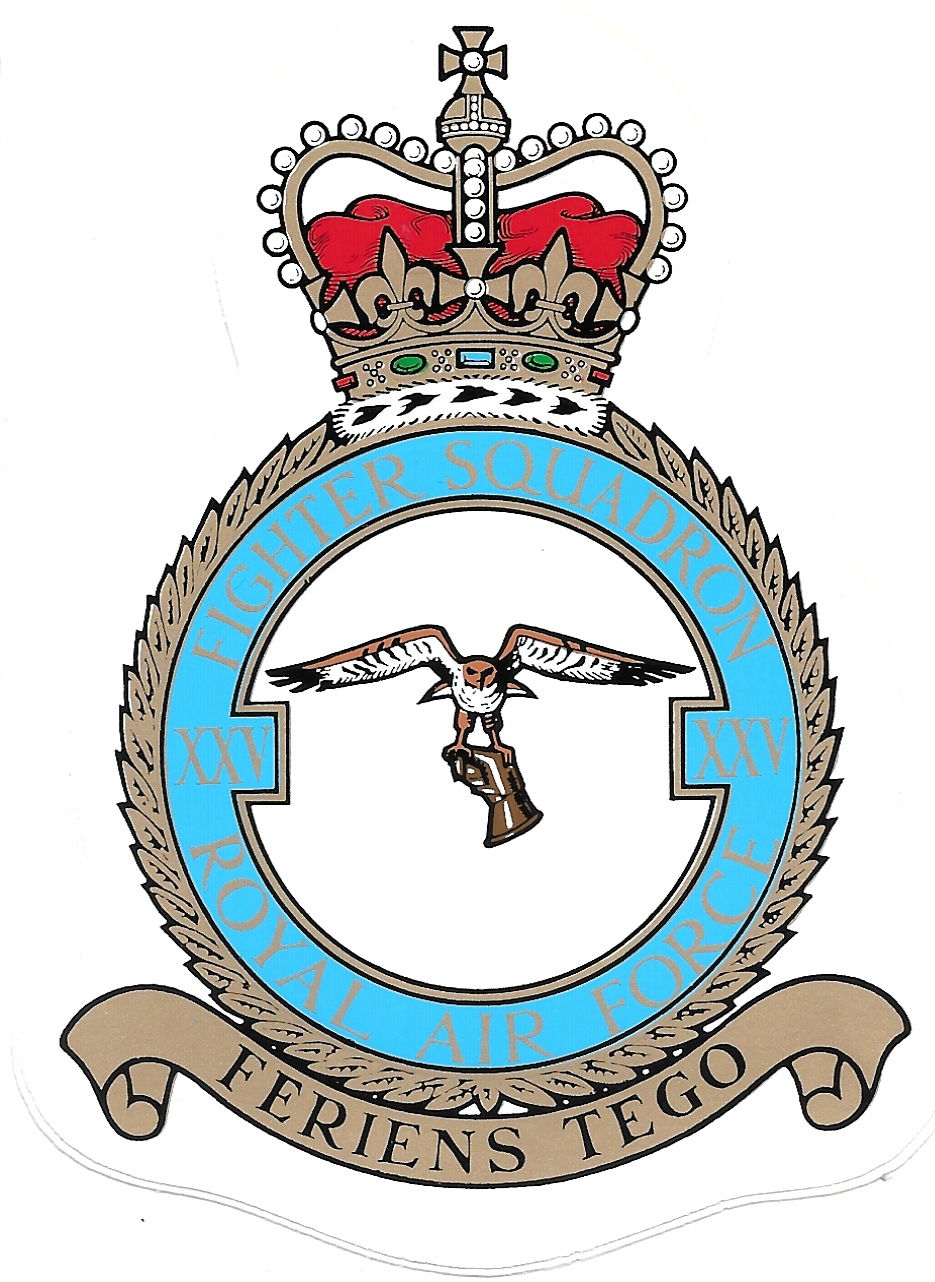 RAF No.25 (XXV) Fighter Squadron Crest Sticker | LancasterAssociation