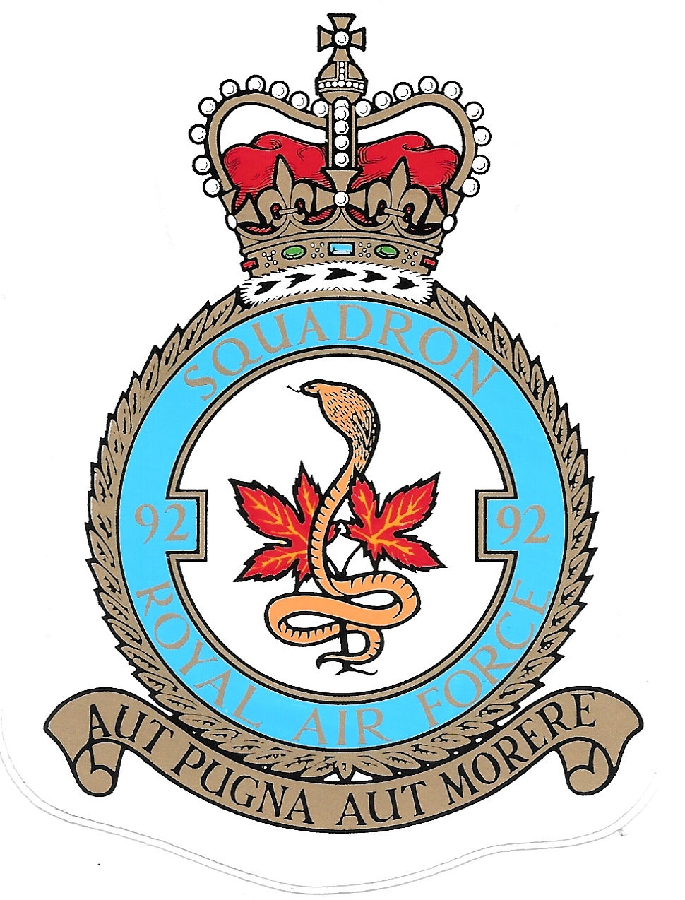RAF No.92 Squadron Crest Sticker | LancasterAssociation
