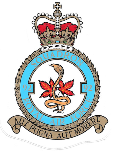 RAF No.92 Squadron Crest Sticker | LancasterAssociation