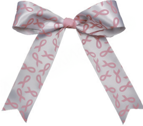 Light Pink Ribbon Overlay Bow | cheer-uniforms