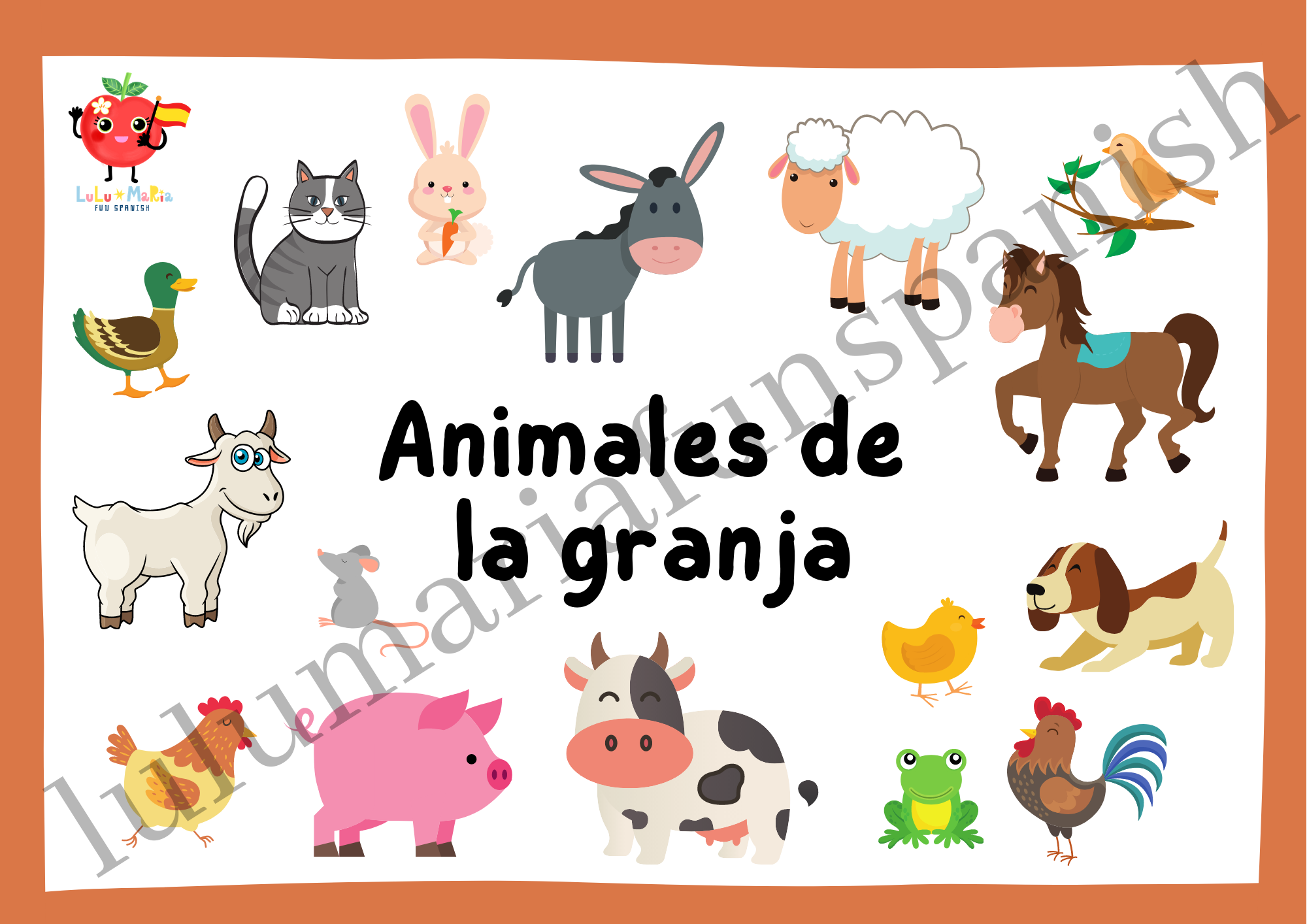 Farm Animals Animales De La Granja Flashcards Mysite | lupon.gov.ph