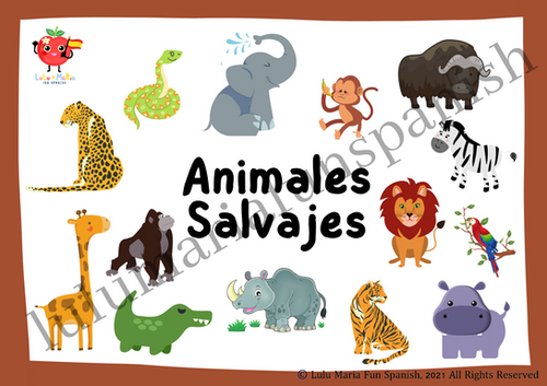 Wild Animals - Animales Salvajes - Flashcards | Mysite 1