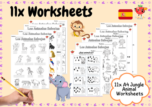 Jungle Animals - Animales Salvajes - Worksheets | Mysite 1