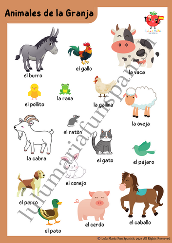 The Farm Animals - Animales de la Granja - Poster | Mysite 1