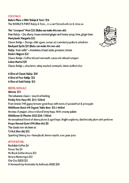 Menu | Baba's Place
