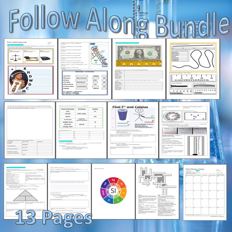 Science Skills Unit Part 3: Base Units of the Metric System, Measuring ...