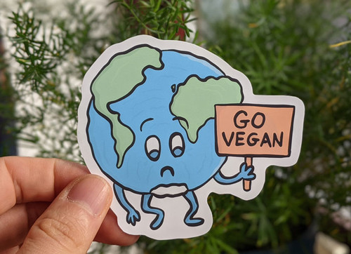 Go Vegan Sticker | Plant based cards
