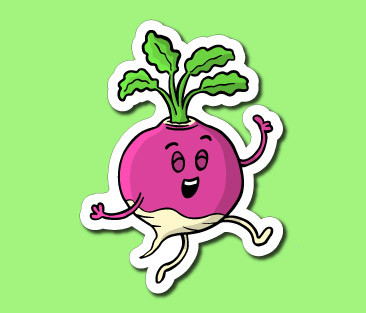 Cute Turnip Sticker | Plant based cards