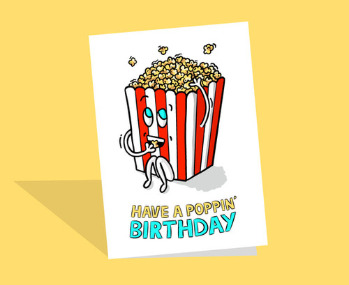 Popcorn Birthday Card | Plant based cards