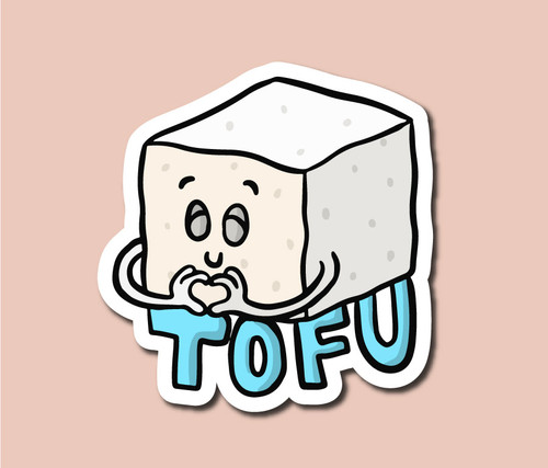 Cute Tofu Sticker | Plant based cards