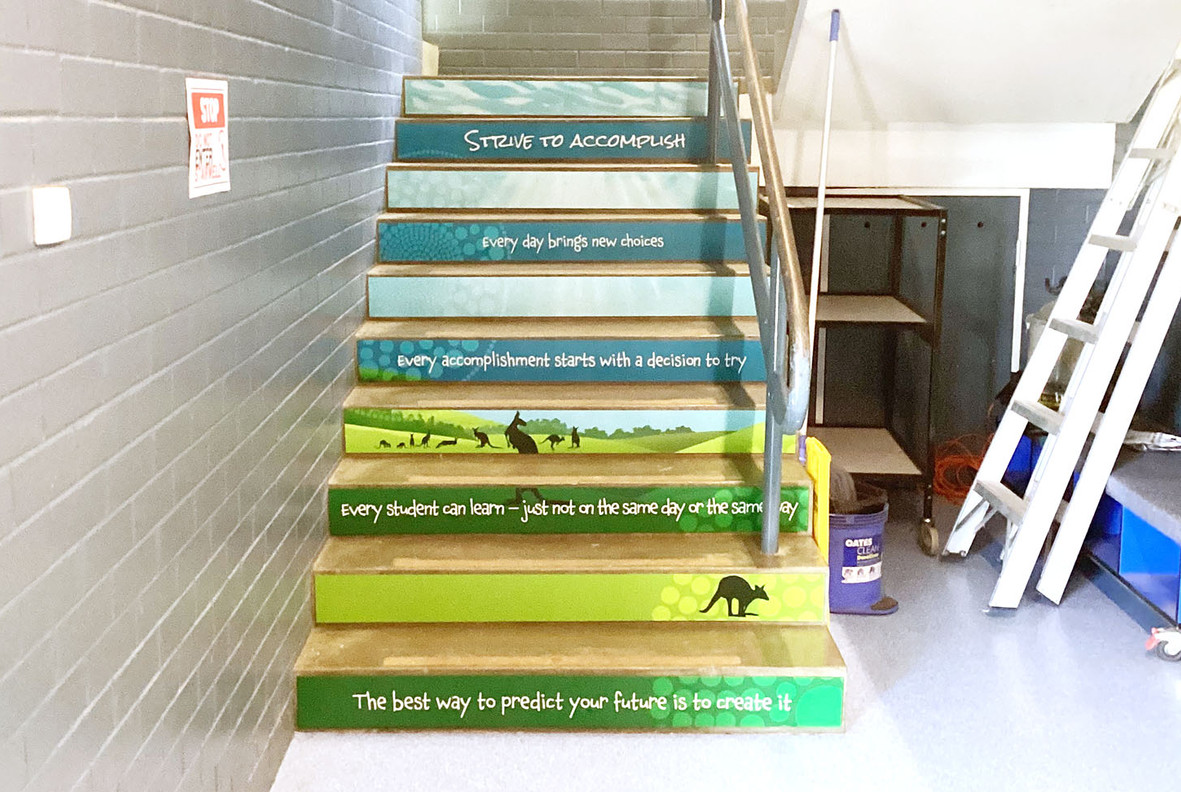 School Stair Art - Custom Wall Art For Stairs | Edugrafix