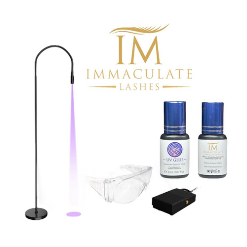UV LED eyelash glue system kit | Immaculate Lashes