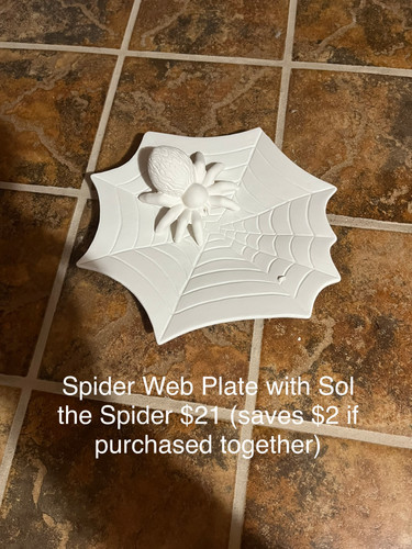 Spider Web Plate and Sol the Spider Set | The Art Shack