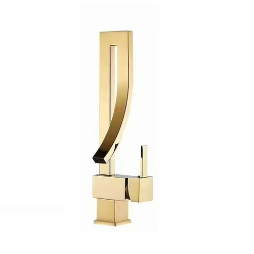 Kessler Superior Basin Mixer Tap Faucet Waterfall Brushed Gold | NewNova