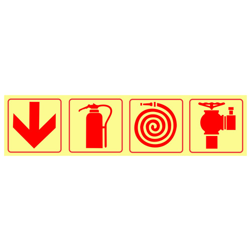 RED ARROW, FIRE EXTINGUISHER, HOSE REEL AND FIRE HYDRANT ...
