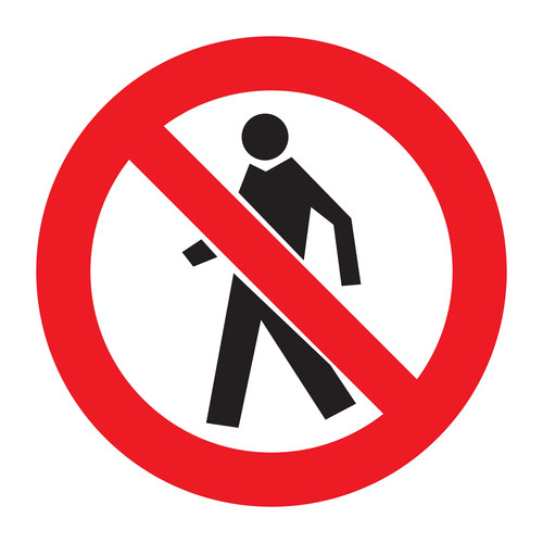 NO THOROUGHFARE FOR PEDESTRIANS SAFETY SIGN (ZP 3) | Hashtag Signs