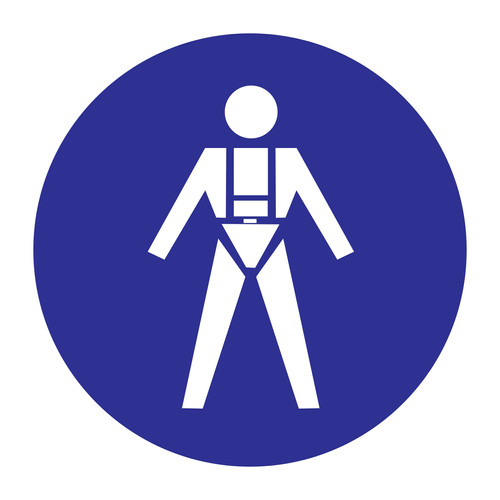 FULL BODY HARNESSES AND LIFELINES SHALL BE WORN SAFETY SIGN (ZM 18 ...