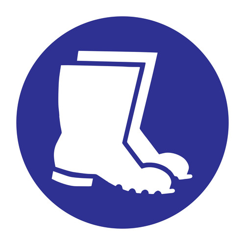 FOOT AND LEG PROTECTION AGAINST LIQUIDS SHALL BE WORN SAFETY SIGN (ZM 6 ...