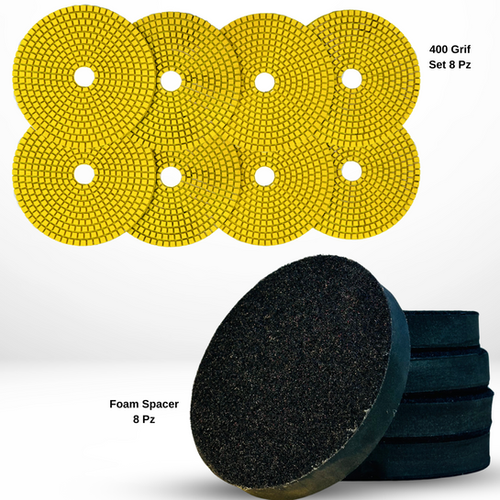 Kongcrete Polishing Kit 400 Grif Diamond Set of 8 and Foam Spacer Set ...