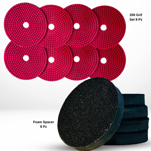 KIT 200 Grit Set 8 Pz, Foam Spacer | Kongcrete Supply