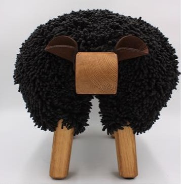 Black/Oak Ewemoo Sheep Footstool | Coopers
