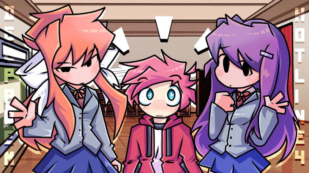 FNF: Hotline 024 - Deep Poems but ( badre vs Monika & Yuri ...