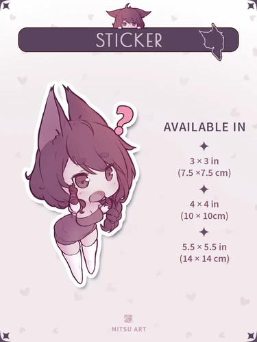 Mitsu Chibi "Question?" - Sticker | Mitsu Art