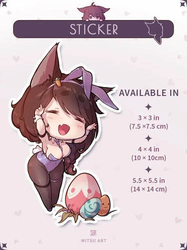 Mitsu Chibi Color "Bunny & Eggs" - Sticker | Mitsu Art