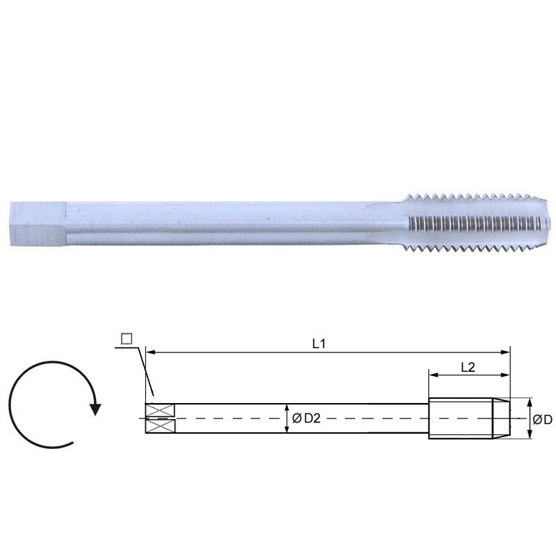 MF 24 x 2.0 MACHINE Tap Form C, straight flutes, General use, MF