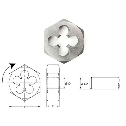 HEXAGON Die Nut, General use, RC (BSPT)
